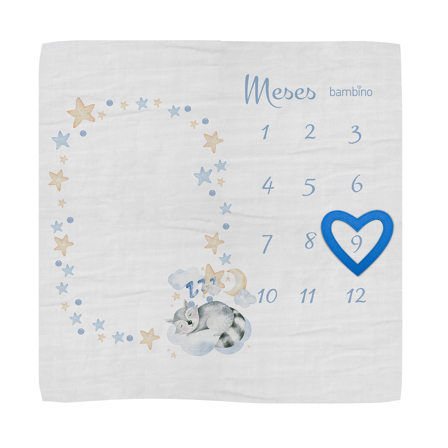 Mantita Cumple Mes 100% Algodón de Muselina - Mapache Dormilón ...